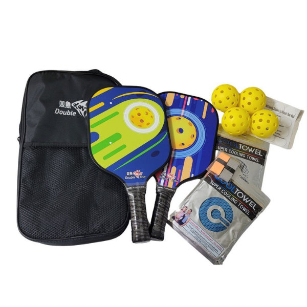 Double Fish Pickleball Racket Set -2 Rackets 4 Balls – Table Tennis ...